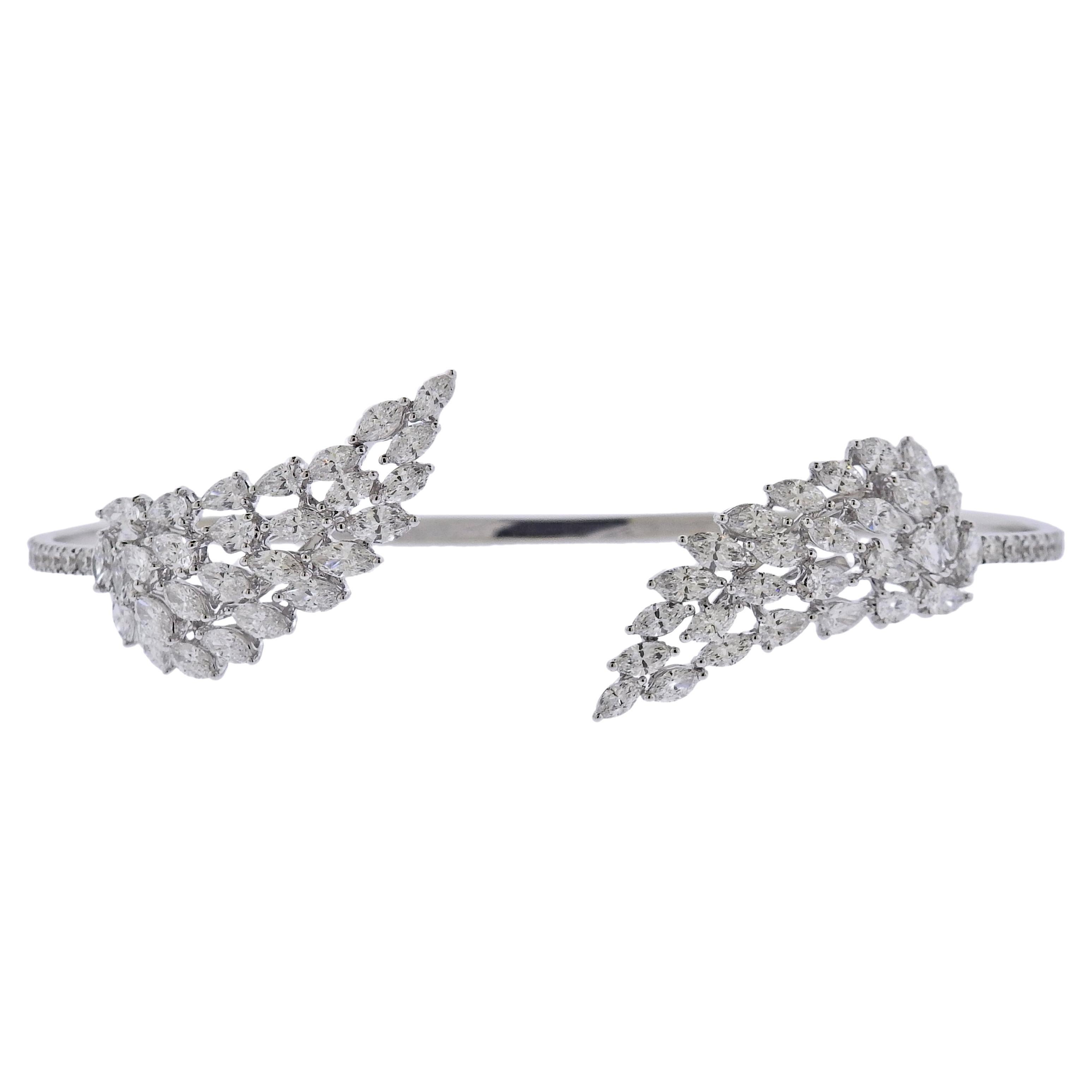 Messika Move Black Diamond Titanium Open Cuff Bracelet M at 1stDibs