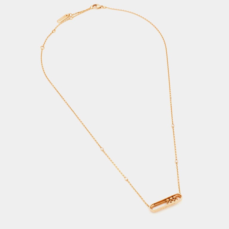 Messika Baby Move Diamond 18k Rose Gold Chain Necklace For Sale at 1stDibs