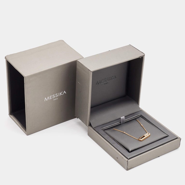 Messika Baby Move Diamond 18k Rose Gold Chain Necklace For Sale at 1stDibs