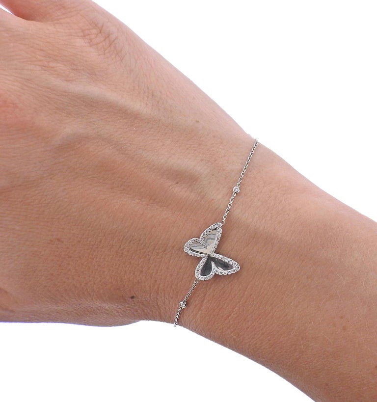 Messika Butterfly Diamond White Gold Chain Bracelet For Sale at 1stDibs
