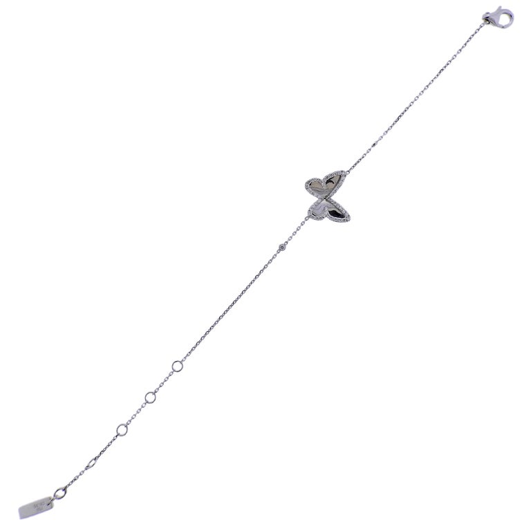 Messika Butterfly Diamond White Gold Chain Bracelet For Sale at 1stDibs