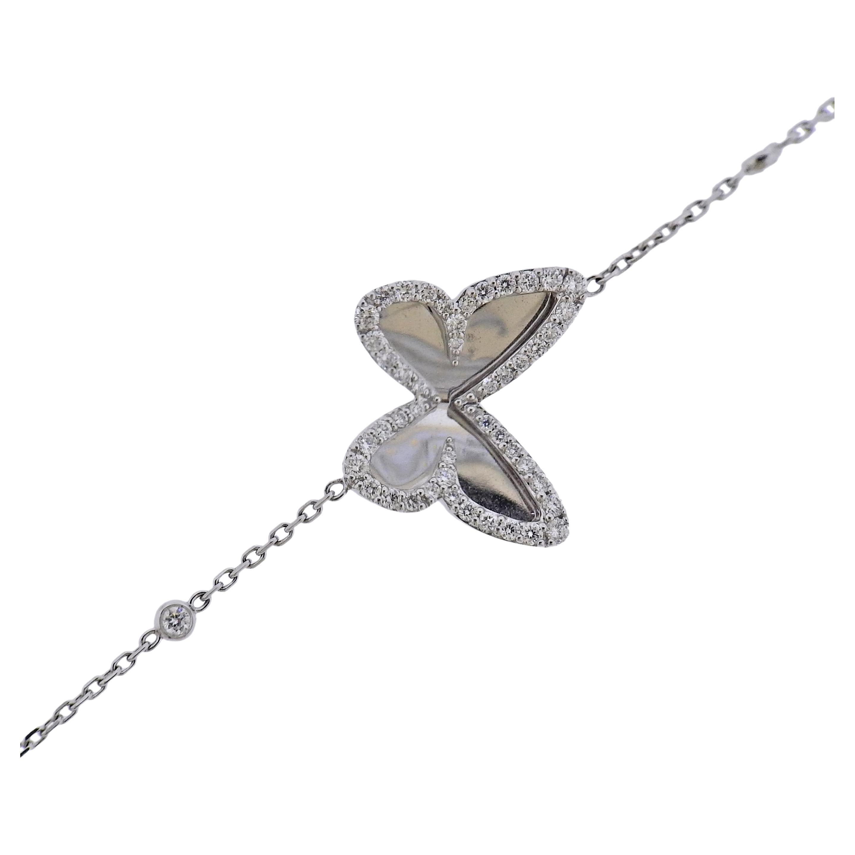 Messika Butterfly Diamond White Gold Chain Bracelet For Sale at 1stDibs