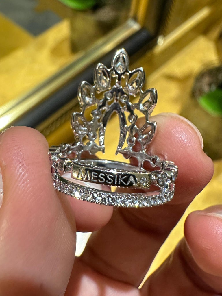Messika Desert Bloom 18k White Gold Diamond Cocktail Ring For Sale at ...