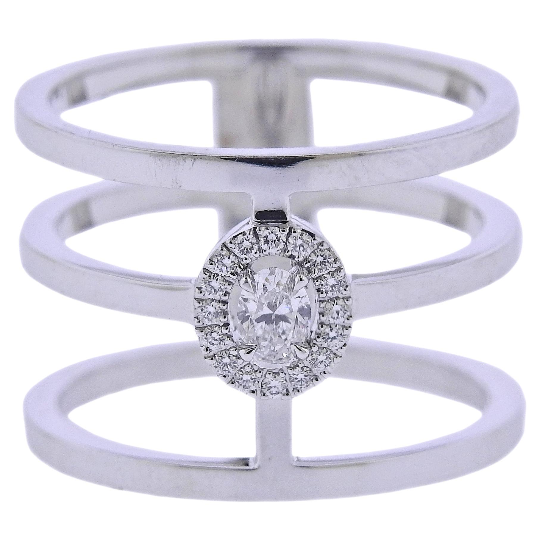 Messika Move Classic Pave Diamond and 18k White Gold Ring Size 50 For ...