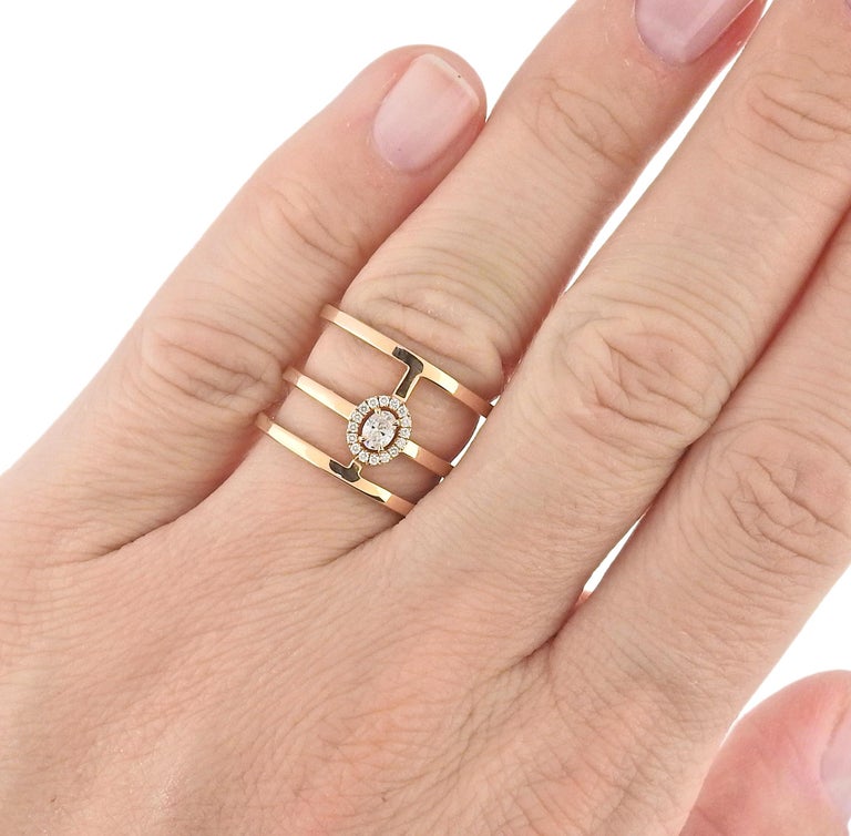 Messika Glam'Azone Diamond Rose Gold Ring For Sale at 1stDibs