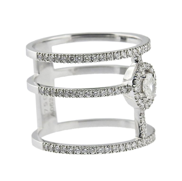 Messika Glam'azone Diamond White Gold Ring For Sale at 1stDibs