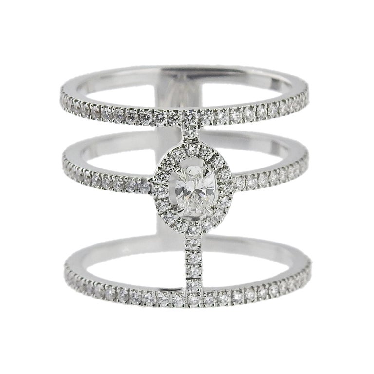 Messika Glam'Azone Diamond White Gold Ring For Sale at 1stDibs