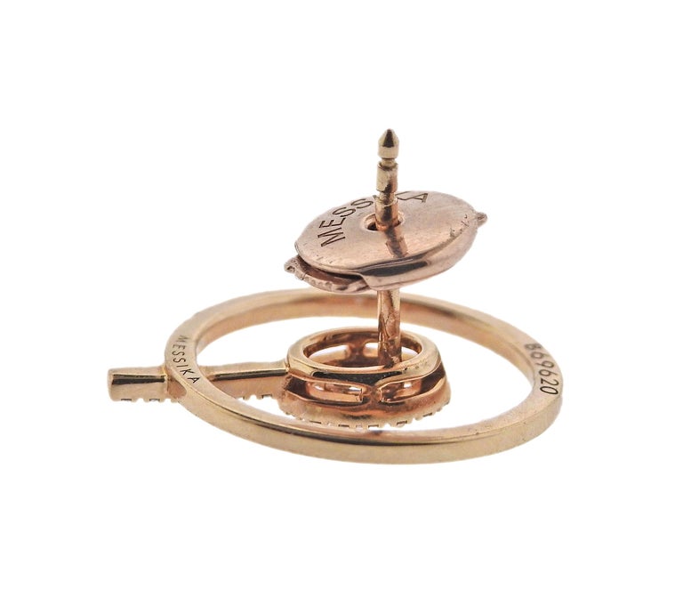 Messika Glam'Azone Gold Diamond Earrings For Sale at 1stDibs