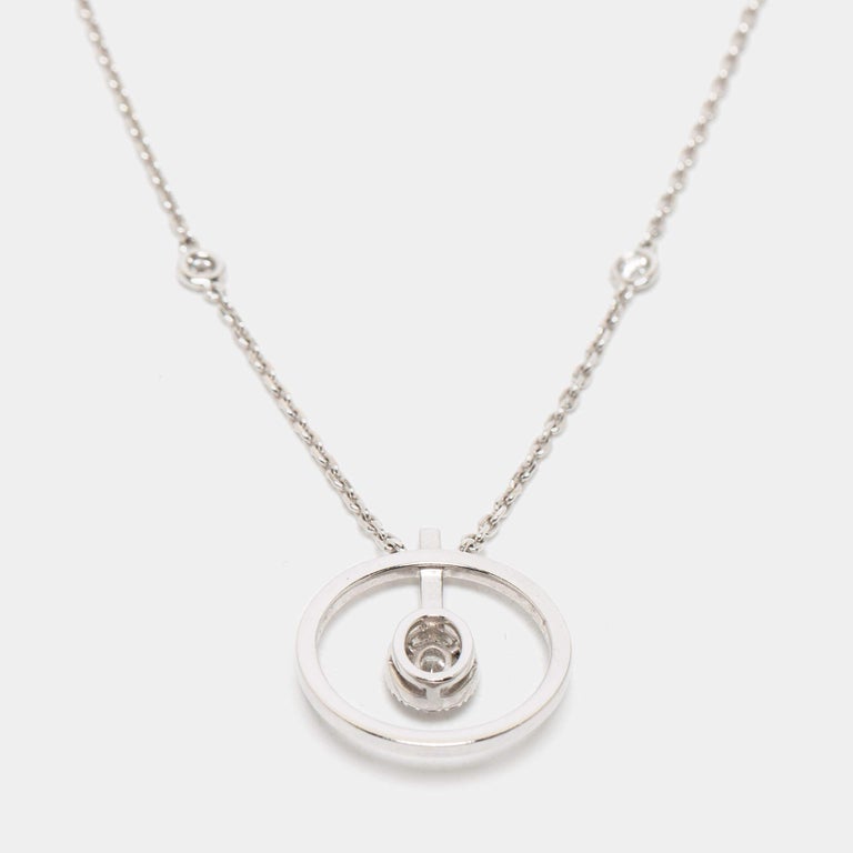Messika Glam'Azone Graphic Diamonds 18k White Gold Necklace For Sale at ...