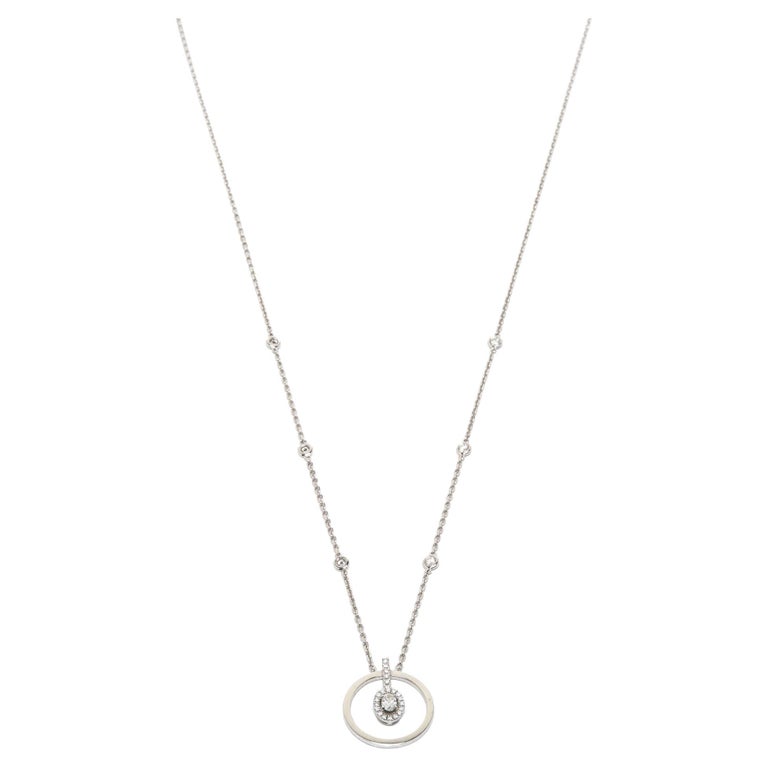 Messika Glam'Azone Graphic Diamonds 18k White Gold Necklace For Sale at ...