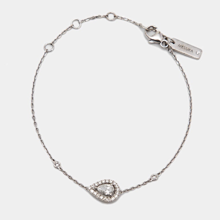 Messika Joy Diamant Poire 18k White Gold Bracelet For Sale at 1stDibs
