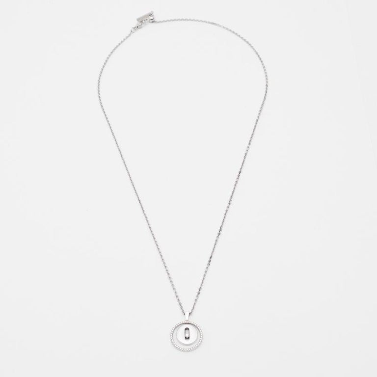 Messika Lucky Move Diamonds 18k White Gold Pendant Necklace For Sale at ...