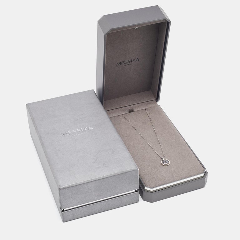 Messika Lucky Move Diamonds 18k White Gold Pendant Necklace For Sale at ...