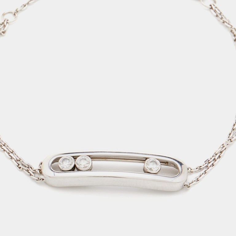 Messika Move Classique Diamond 18k White Gold Bracelet For Sale at 1stDibs