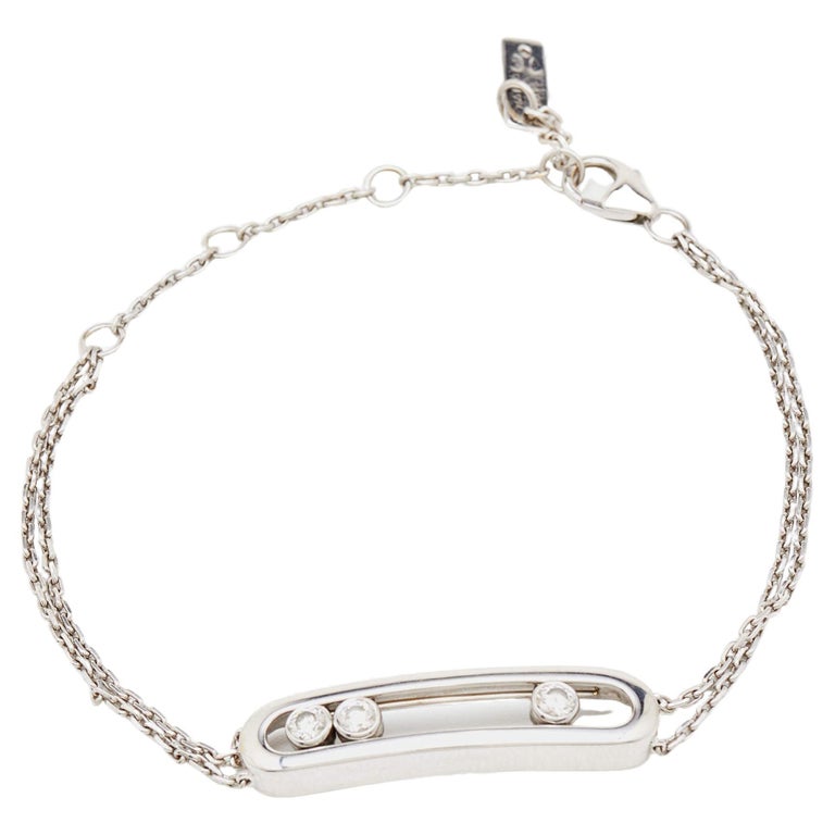 Messika Move Classique Diamond 18k White Gold Bracelet For Sale at 1stDibs