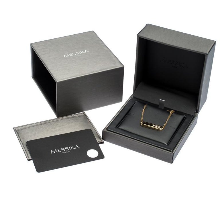 Messika Move Diamond 18K Yellow Gold Double Chain Necklace For Sale at 1stDibs | moving diamonds ...