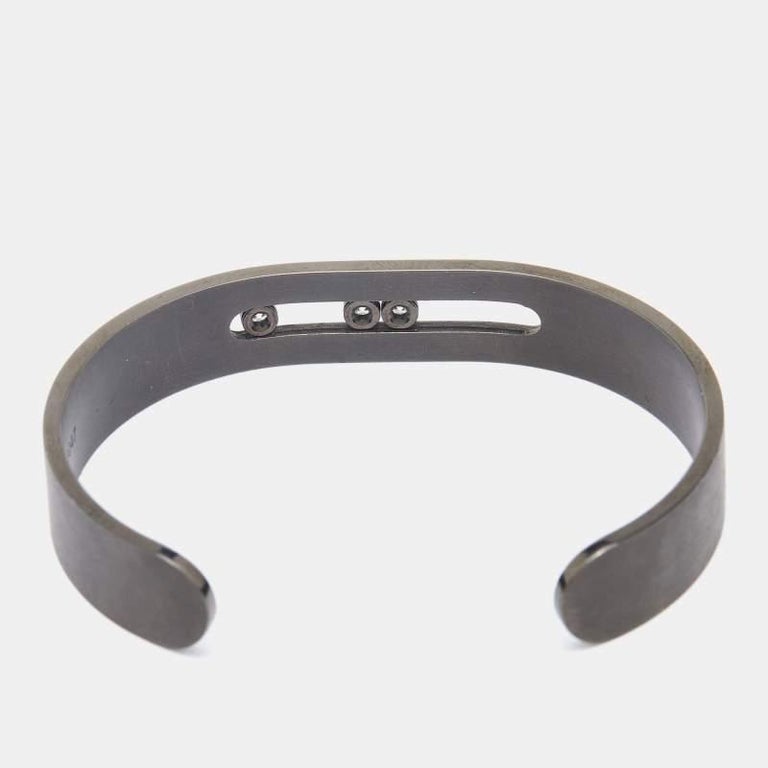 Messika Move Diamonds Titanium Open Cuff Bracelet M For Sale at 1stDibs