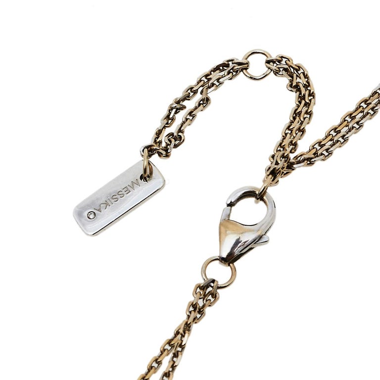 Messika Move Pave Diamond 18K White Gold Double Chain Necklace at 1stDibs