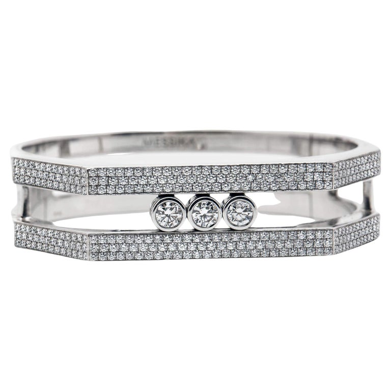 Messika Move Pave Pei Diamonds 18k White Gold Bracelet For Sale at 1stDibs