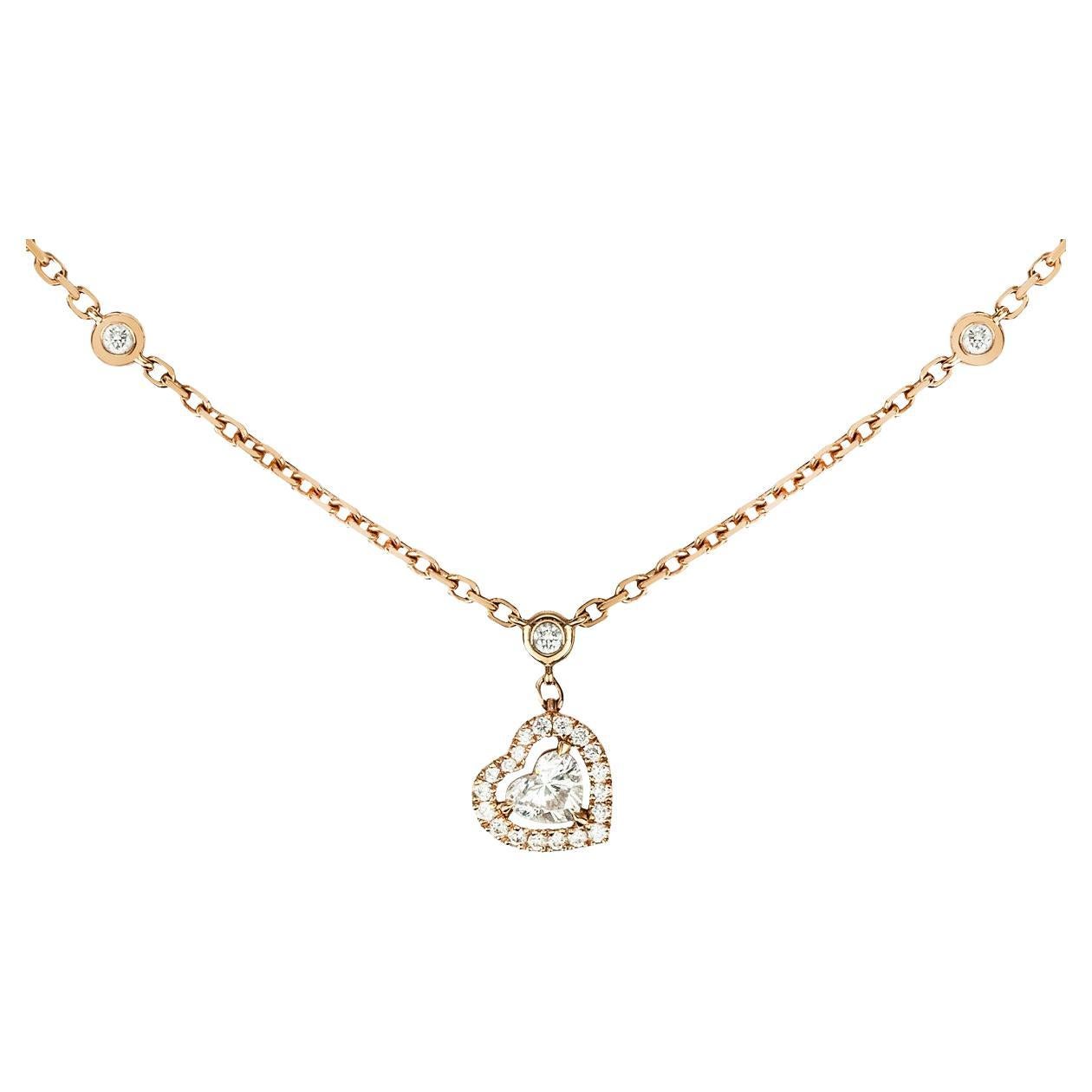 Messika Rose Gold Joy Cœur Heart Diamond Pendant 0.15ct 11437-PG For ...