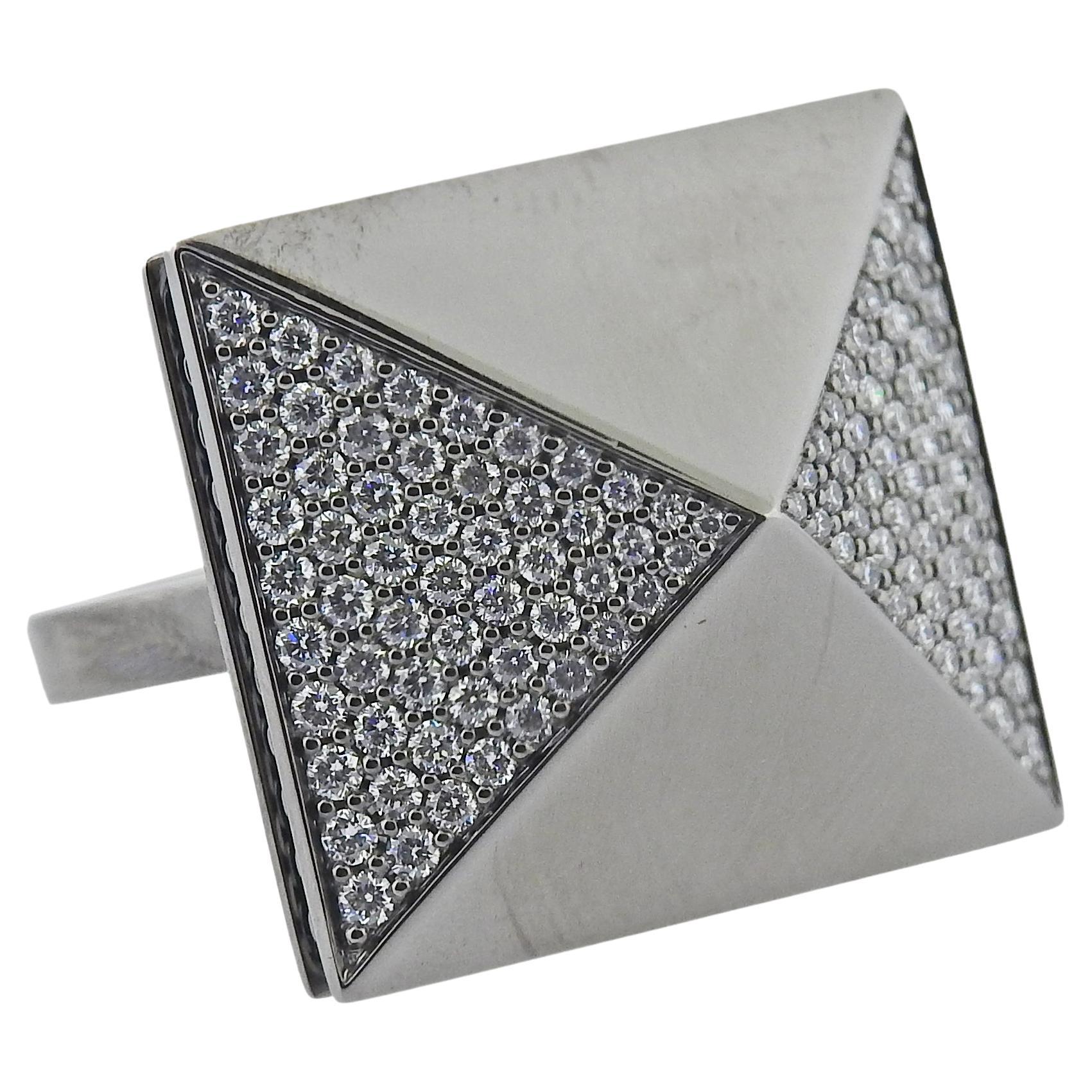 Utopia Blackened Gold Pearl and Diamond Snake Ring at 1stDibs