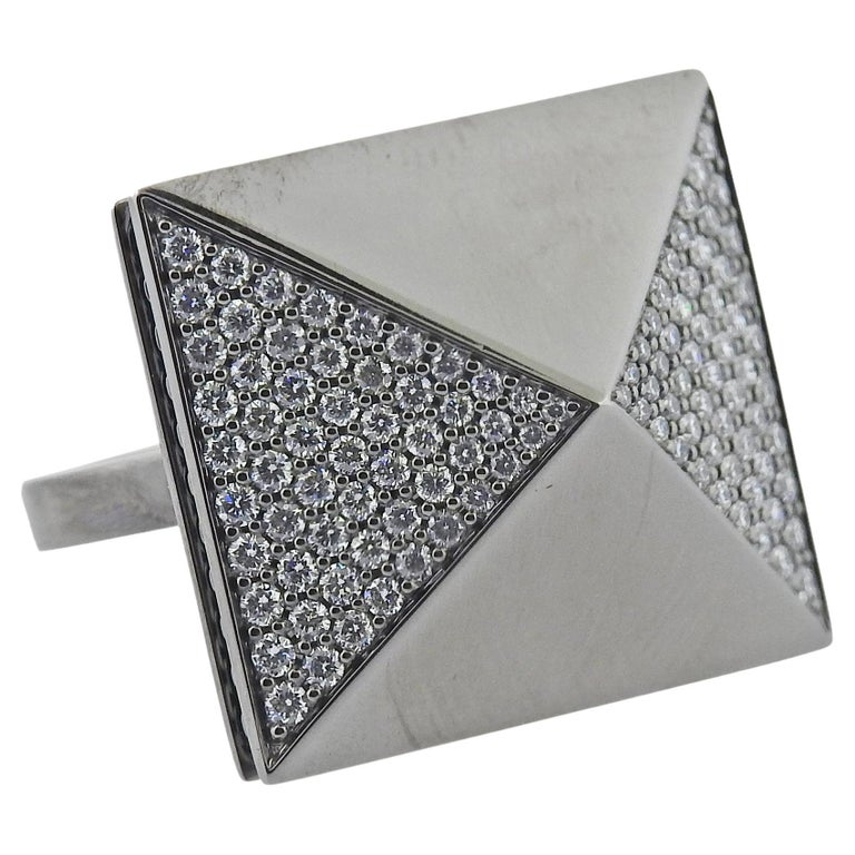 Messika Spiky Blackened Gold Diamond Ring For Sale at 1stDibs