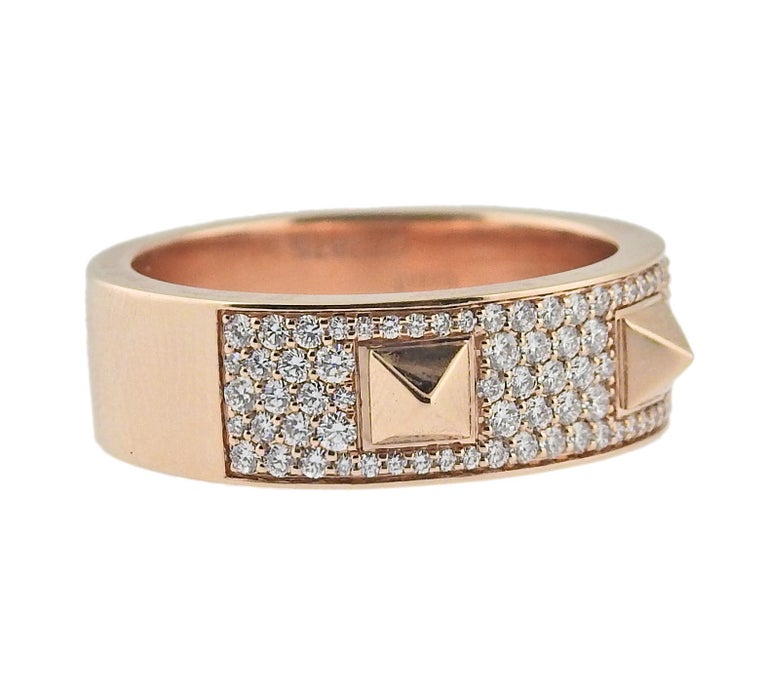 Messika Spiky Diamond Rose Gold Band Ring For Sale at 1stDibs
