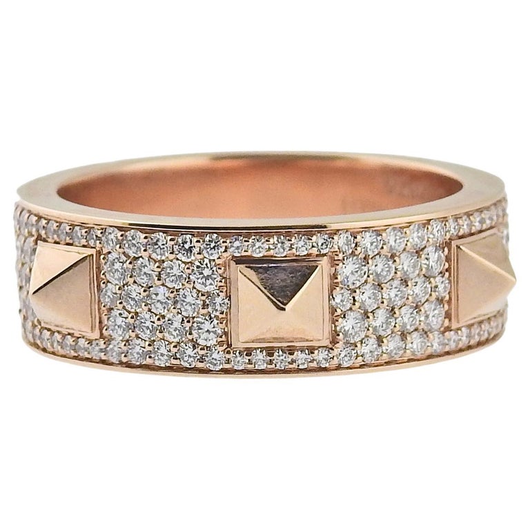 Messika Spiky Diamond Rose Gold Band Ring For Sale at 1stDibs