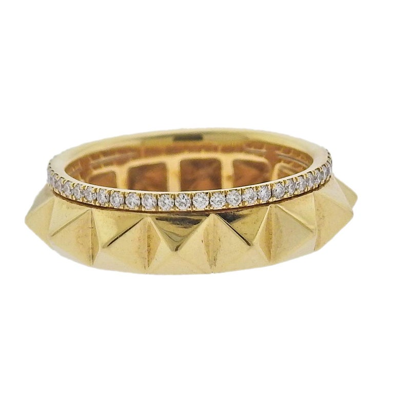 Messika Spiky Gatsby Diamond Yellow Gold Band Ring For Sale at 1stDibs