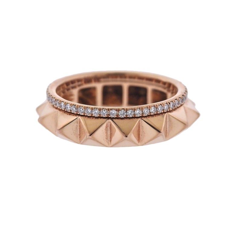 Messika Spiky Rose Gold Diamond Band Ring For Sale at 1stDibs