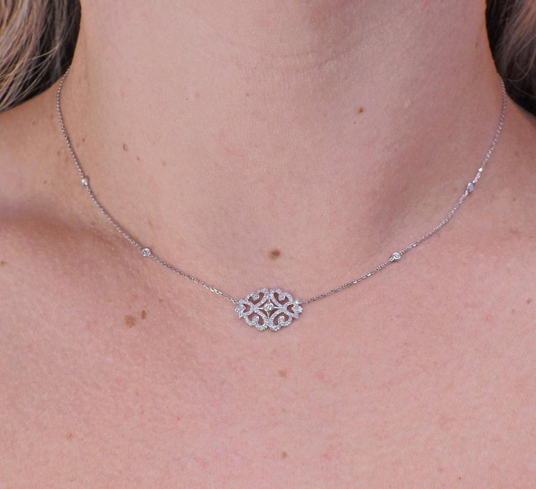 Messika Sultane Diamond White Gold Pendant Necklace For Sale at 1stDibs