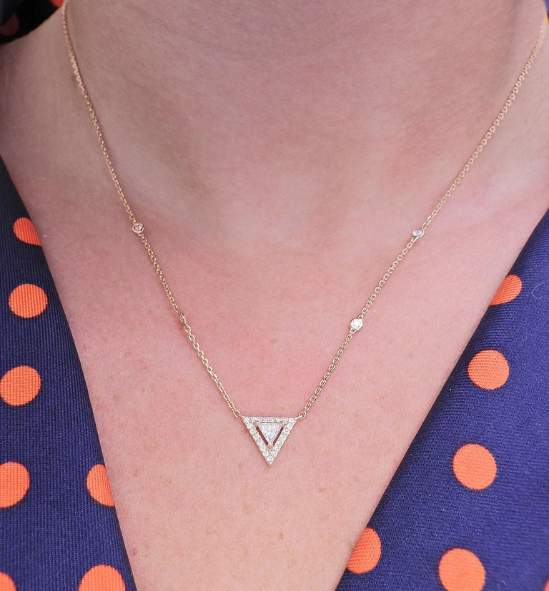 Messika Thea Rose Gold Diamond Pendant Necklace For Sale at 1stDibs