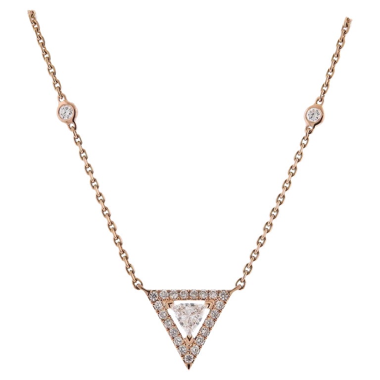 Messika Thea Rose Gold Diamond Pendant Necklace For Sale at 1stDibs