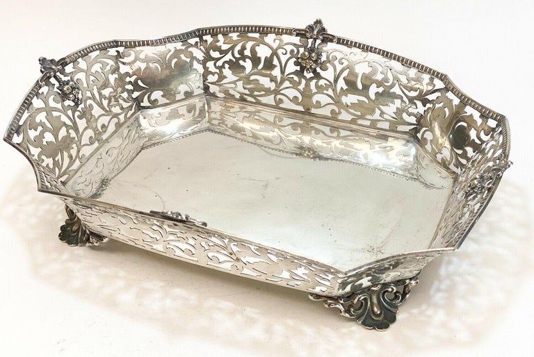 Messulam for Serra Roma 800 Silver Pierced Footed Centerpiece Tray For ...