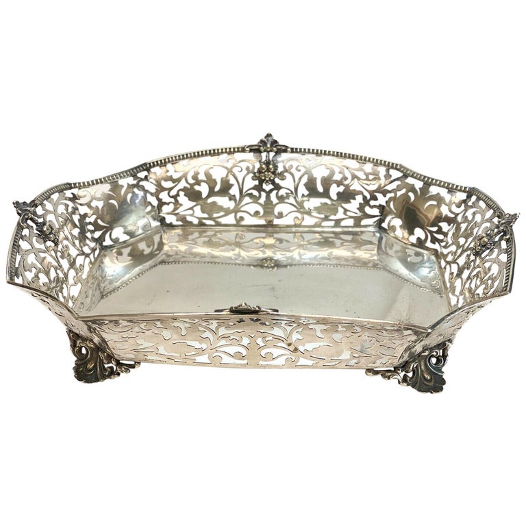 Messulam for Serra Roma 800 Silver Pierced Footed Centerpiece Tray For ...