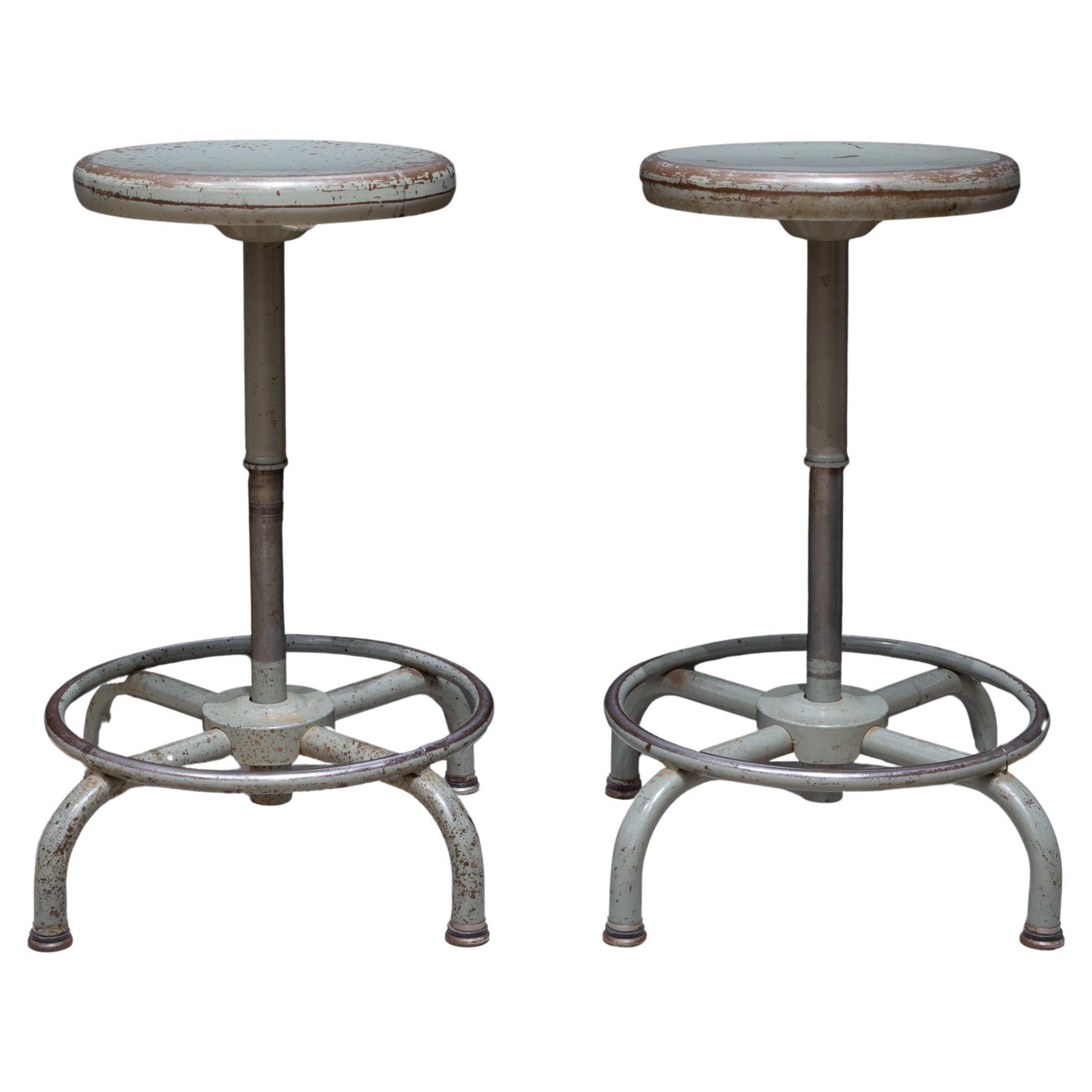 Set of Three Industrial Adjustable Adjusto Steel Counter or Table ...
