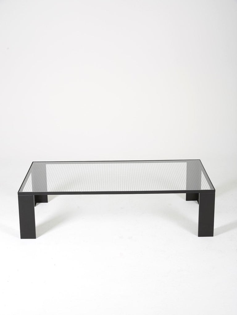Metal and Glass Coffee Table 1980s For Sale at 1stDibs
