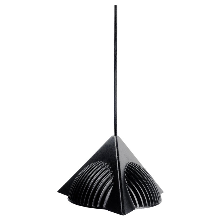 Metal and Glass Sculptural Black Pendant by Ron Rezek, USA 1990s For ...