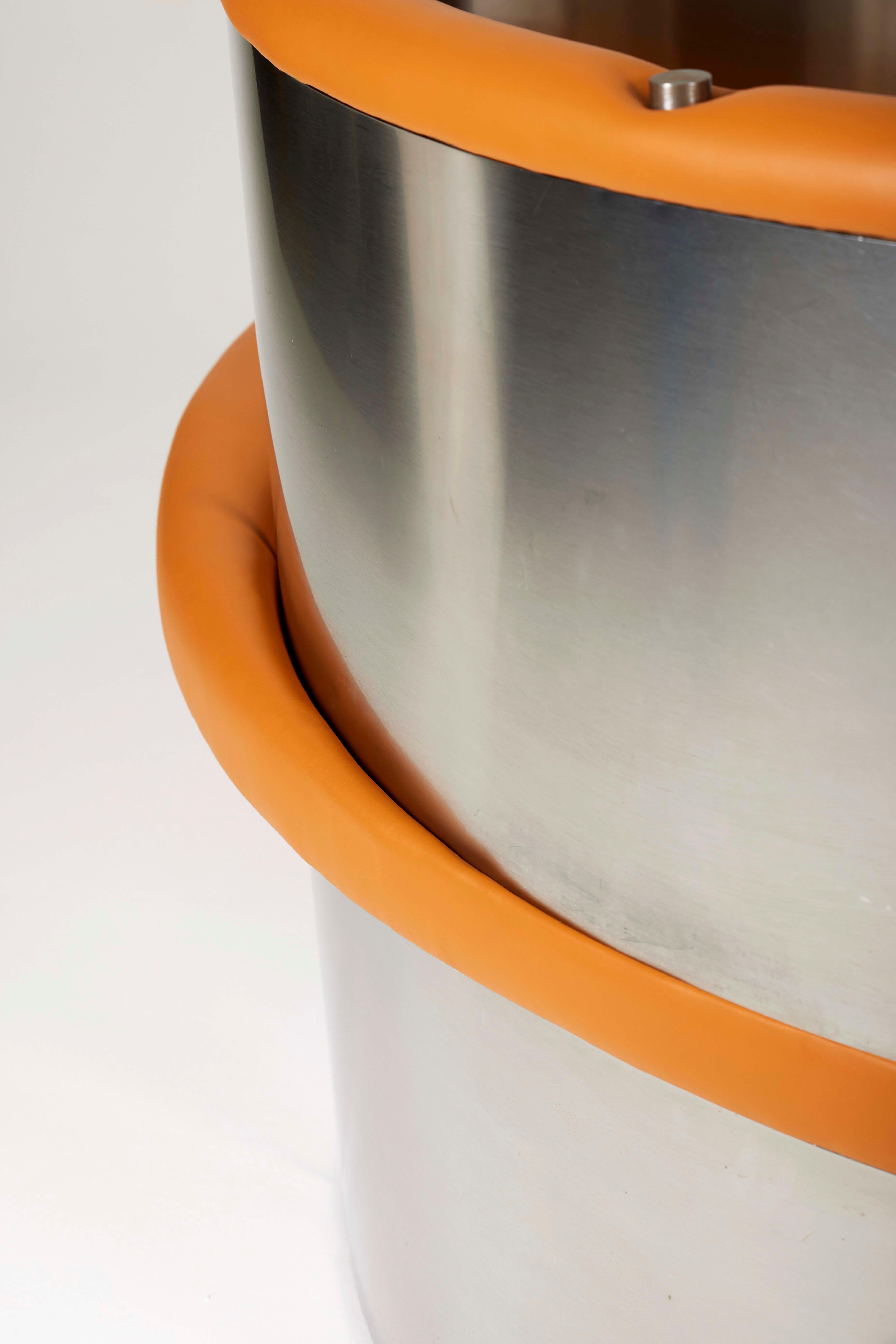 Metal and leather bench by Mario Cecchi, 1970s For Sale at 1stDibs