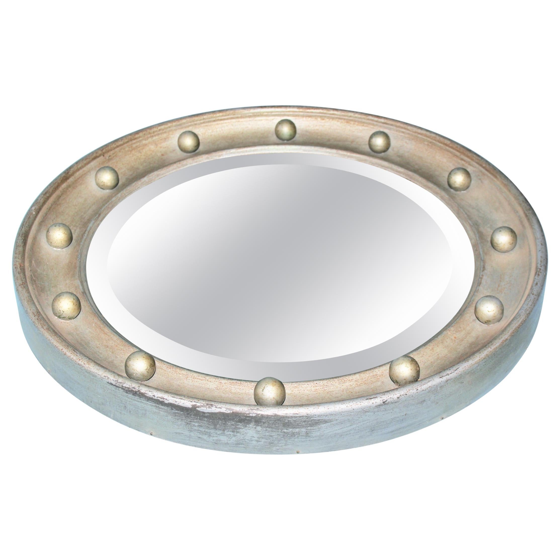 Gotham Oval Mirror Large, Customizable Wood and Metal For Sale at 1stDibs