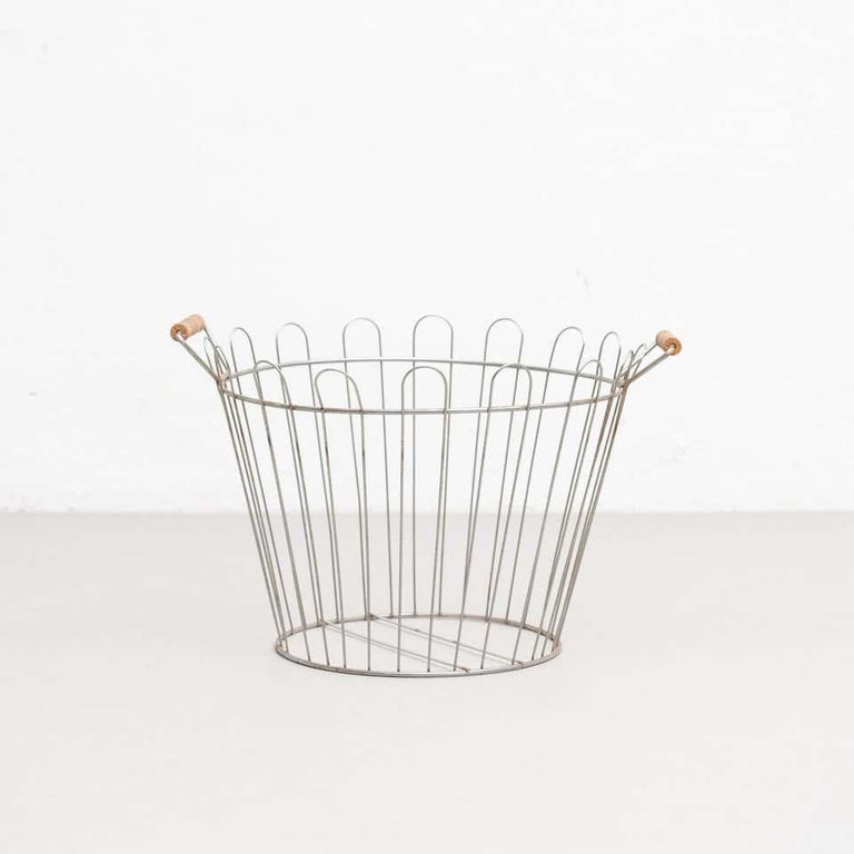 Metal Basket, circa 1970 For Sale at 1stDibs