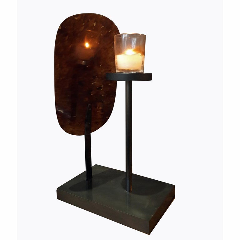 Metal Candle Holder with Tortoise Shell Screen For Sale at 1stDibs