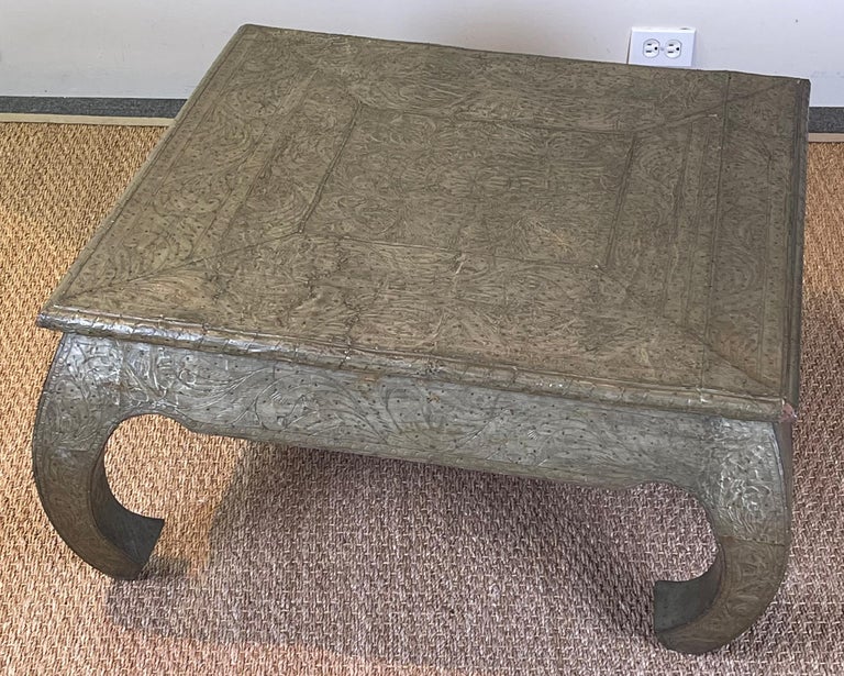 Metal Clad Indian Cocktail Table at 1stDibs