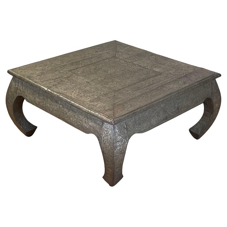 Metal Clad Indian Cocktail Table at 1stDibs