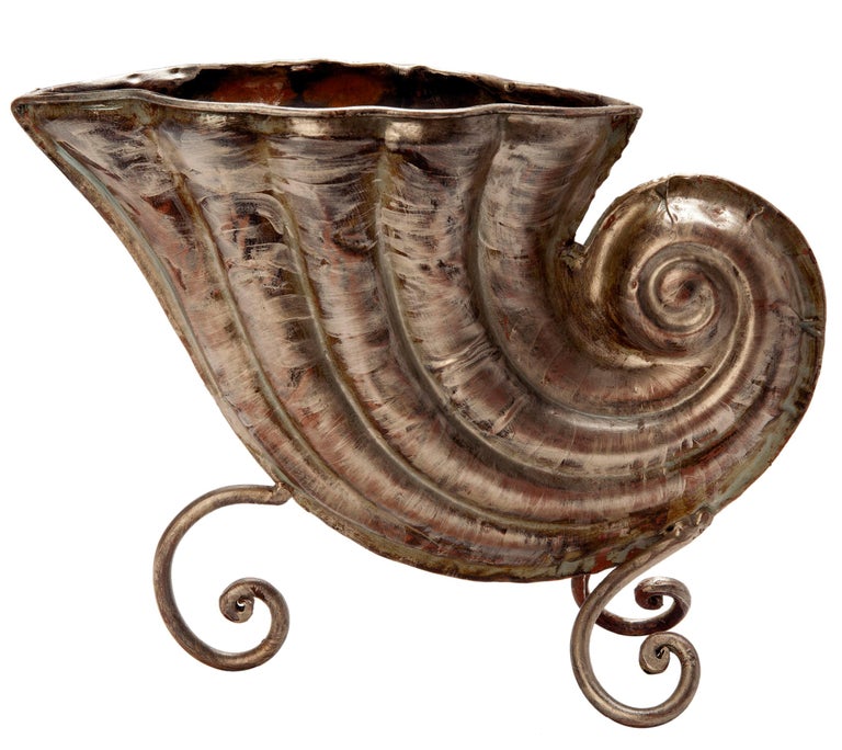 Metal Conical Shell Vase at 1stDibs