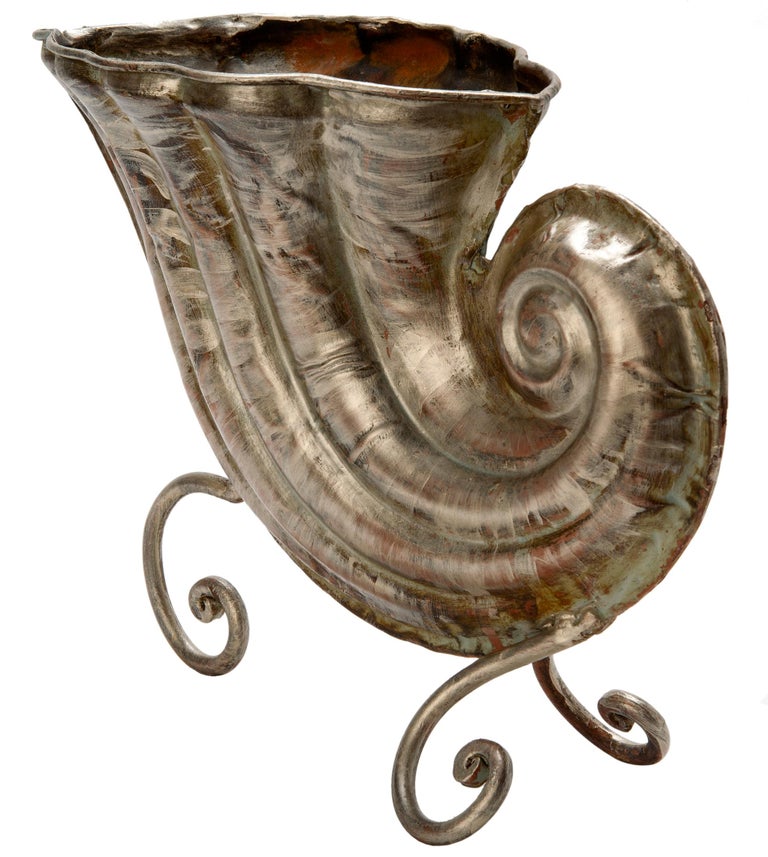 Metal Conical Shell Vase at 1stDibs