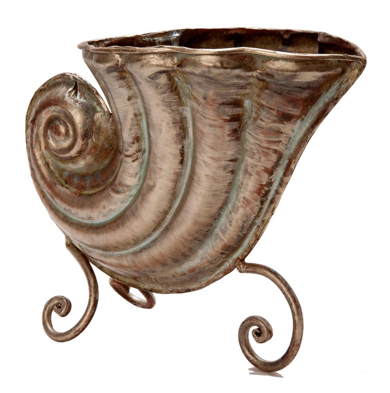 Metal Conical Shell Vase at 1stDibs