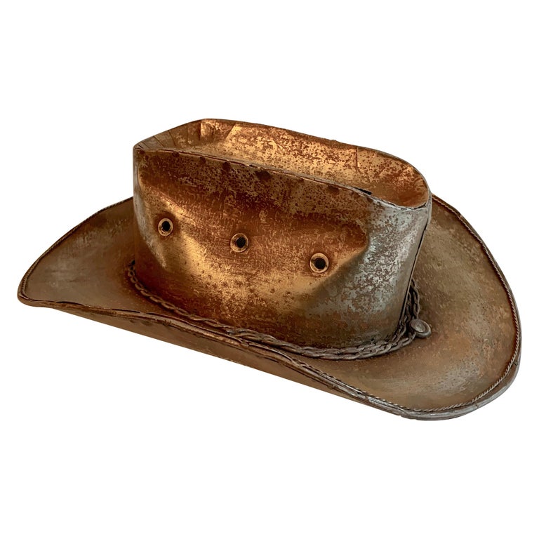 Metal Display Folk Art Cowboy Hat at 1stDibs | cowboy hat display case