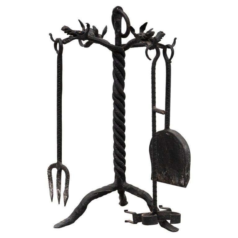 Metal Fireplace Tools, circa 1940 For Sale at 1stDibs