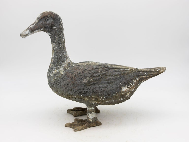 Metal Garden Statue of a Duck For Sale at 1stDibs